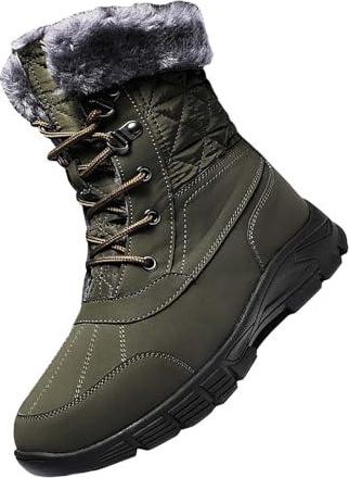 Generic Bottes de neige larges pour homme - Bottes dhiver doubl&eacute;es chaudes - Chaussures de marche &agrave; lacets - Semelles antid&eacute;rapantes - Chaussures de combat re
