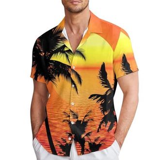 Generic Chemise hawa&iuml;enne de plage pour homme &agrave; manches courtes boutonn&eacute;e d&eacute;t&eacute; cara&iuml;bes graphique tropical dr&ocirc;le chemises de croisi&egrave;re d&eacute;contract&eacute;es hawa&iuml;enne