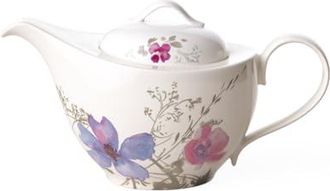 Villeroy & Boch Mariefleur Gris Basic Théière, 1,2 litre, Porcelaine Premium, Blanc/Multicolore
