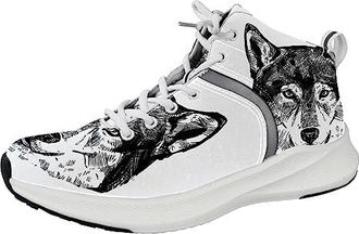 Generic Chaussures de course pour homme - Portrait de loup - 01-01 - Semelle en caoutchouc respirante et confortable, Multicolore, 7.5 US