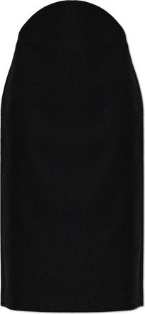 Jil Sander Jupe en laine avec fente - Femme - Jupes - Noir - Taille: 40 FR