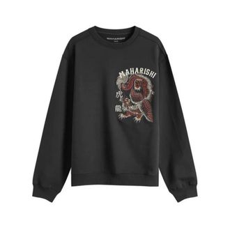 maharishi Bestickter Tiger Drachen Sweatshirt - - Sweatshirts & Hoodies - Herren - Schwarzk - XL