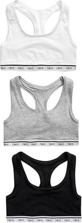 Next Femme Haut Court Ultra Confort en Coton, Lot de 3 Black/Grey Marl/White 40