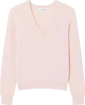 Lacoste Femme, Pulls, Rose, Taille: 38 FR V-neck Tricots