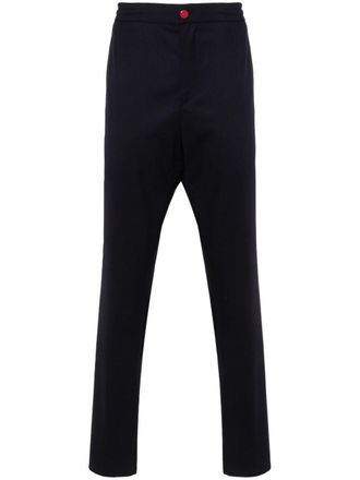 Kiton Tapered-Hose mit Logo-Patch - Blau