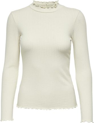 Jacqueline de Yong JdY Damen Jdyfransiska L/S Highneck Top JRS Noos Langarmshirt, Whitecap Gray, XS EU