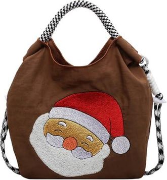 Generic Kexpery Sac P&egrave;re No&euml;l Sacoche Bandouli&egrave;re Mignon avec Dessin Anim&eacute; Sac Fourre-Tout &agrave; Poign&eacute;e Sup&eacute;rieure pour Femmes