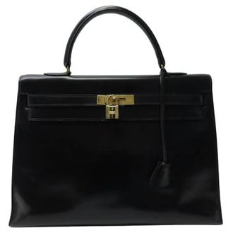 Herm&egrave;s Crossbody Bags - VINTAGE HERMES KELLY 35 BOX SELLIER HANDTASCHE AUS - Gr. unisize - in Schwarz - f&uuml;r Damen