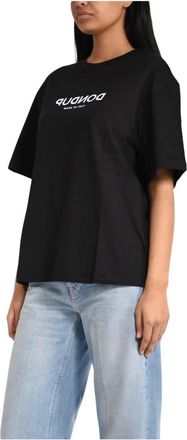 Dondup Femme, Tops, Noir, Taille: 40 FR T-shirt ras du cou