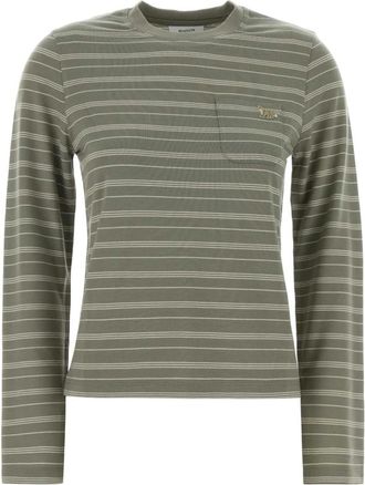 Maison Kitsun&eacute; Femme, Tops, Vert, Taille: 38 FR T-Shirt Brod&eacute; en Lyocell Maison Kitsun&eacute;