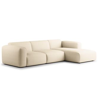 Studio Copenhagen home24 Ecksofa 3-Sitzer mit Longchair Beige Cordstoff Snor 284cm Longchair davorstehend rechts Modern