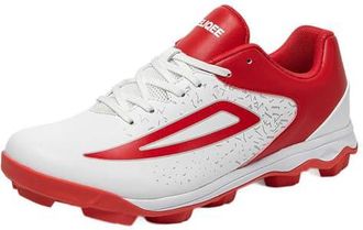 Generic Chaussures de Baseball performantes l&eacute;g&egrave;res Semelle MD r&eacute;active Crampons en Caoutchouc pour Jeu comp&eacute;titif mouvements Rapides Hommes Femmes,Rouge,44 E