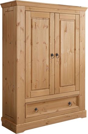 Livetastic Kleiderschrank, Eiche, Metall, Kiefer, massiv, 3 Fächer, 1 Schubladen, 106x150x42 cm, FSC Mix, Made in Germany, BQ - Bündnis für