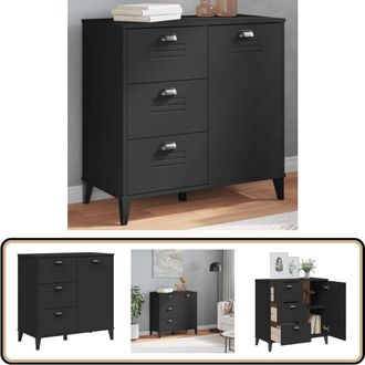 vidaXL Vidaxl - Buffet viken noir 80x40x80 cm bois dingénierie - Buffet Industriel - Meuble Rangement - Armoire Cuisine - Commode Moderne - Mobilier Salon