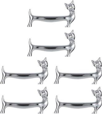 Garneck 6 Pi&egrave;ces Gentleman Chat &eacute;tag&egrave;re Range Couteaux Repose Repose- ustensile de Cuisine Couverts de Table d&eacute;cor Porte- cr&eacute;atif Bureau Animal