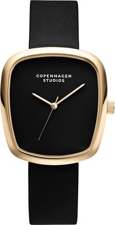 Copenhagen Uhr - Echtleder Curved Leather - Gr. unisize - in Gold - f&uuml;r Damen