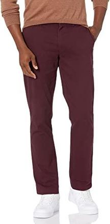 Amazon Essentials Pantalon Chino Extensible, Style décontracté, Coupe Slim Homme, Bordeaux, 31W / 28L