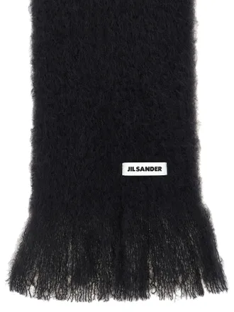 Jil Sander Mohair Blend Scarf - Black