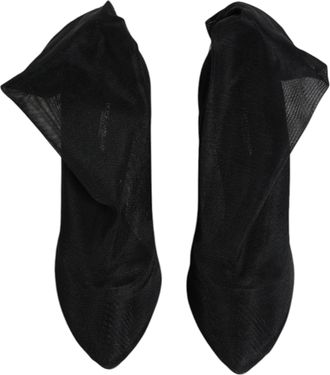 Dolce & Gabbana Silk Stretch Mesh Sock Boot - Black