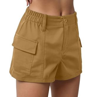 Generic Short Femme Jean Et&eacute; Bermuda Femme &Eacute;te Pantalon Court Sexy avec Boutons Pantalon Court D&eacute;contract&eacute; pour Le Travail, L&eacute;t&eacute;, Le Quotidien