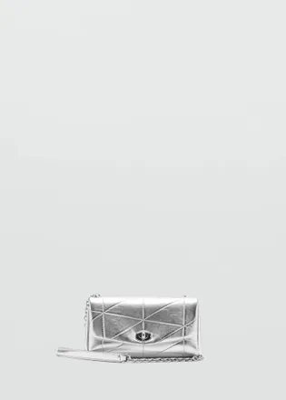Mango Sac bandouli&egrave;re rabat argent - Femme - Taille unique - MANGO