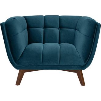 Rendez-Vous D&eacute;co Rendez-vous D&eacute;co - Fauteuil en velours bleu fonc&eacute; - mona
