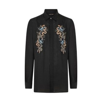 Roberto Cavalli Herren, Shirts, Schwarzk, MGr&ouml;&szlig;e