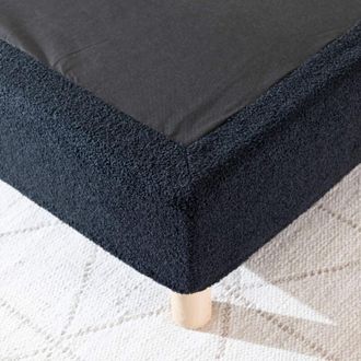 TERRE DE NUIT Terre De Nuit - Cache-sommier bouclette intégral noir 160x200 - Boucletta