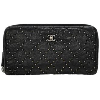 Chanel Portefeuille Pre-owned en cuir - Femme - Pre-owned - Noir - Taille: ONE Size