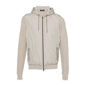 Herno Homme, Sweatshirts et sweats &agrave; capuche, Beige, Taille: XL Manteau &agrave; Capuche avec Poches Zipp&eacute;es