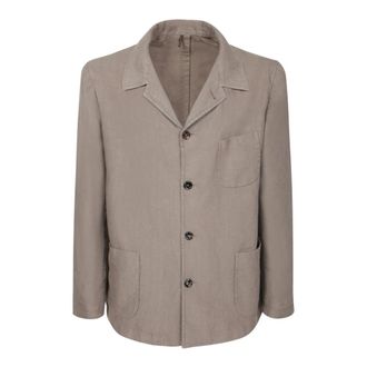 Dell'Oglio Leinen-Overshirt - - Jackets - Herren - Braun - 2XL