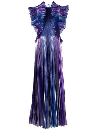 Alberta Ferretti Tr&auml;gerkleid mit R&uuml;schen - Violett