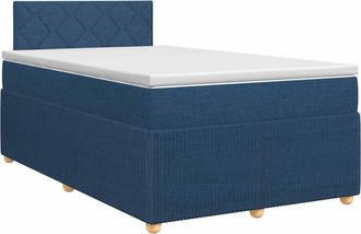 vidaXL Letto Box Spring Con Materasso Blu 120 X 190 Cm Tessuto Vidaxl