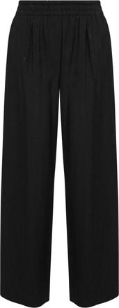 Brunello Cucinelli Femme, Pantalons, Noir, Taille: 40 FR Pantalon Large Droit