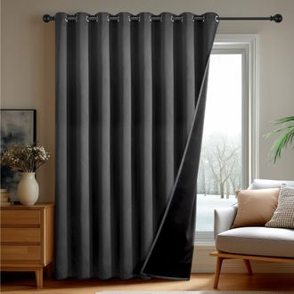 Deconovo 100% Verdunklungsvorh&auml;nge Vorhang Blickdicht Vorh&auml;nge mit &Ouml;sen Gardinen Wohnzimmer Thermovorh&auml;nge gegen Hitze W&auml;rmeschutz Curtains Schallschutz, H175 