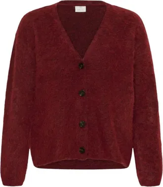 Kaffe Cardigan ample - Femme - Pulls - Rouge - Taille: 44 FR