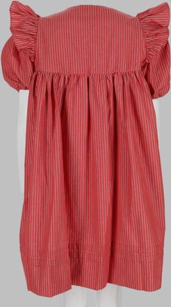Ganni Striped Organic Cotton Mini Dress - Red