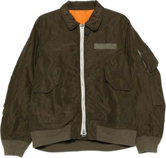 sacai Homme, Vestes, Vert, Taille: XS Blouson en twill de nylon trait&eacute;