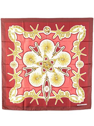 Hermès foulard Les Éperons en soie 20e siècle - Rouge
