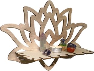 Generic Wandregal in Blumenform, Holzregal, hohle Wanddekoration f&uuml;r Schlafzimmer, Wohnzimmer, Badezimmer, Raumdekoration, H&auml;ngeregal f&uuml;r Kerzen, Bilderrahmen