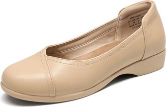 Dream Pairs Damen-Schuhe, l&auml;ssig, spitzer Zehenbereich, Ballett-Komfort, weiche Slip-on-Flachschuhe,Size 36.5,Nackt,SDFA2406W