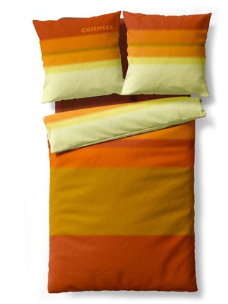 Chiemsee Mako-Satin-Bettwäsche-Garnitur Sunset, Farbe Rost, Größe 135x200 + 40x80 cm