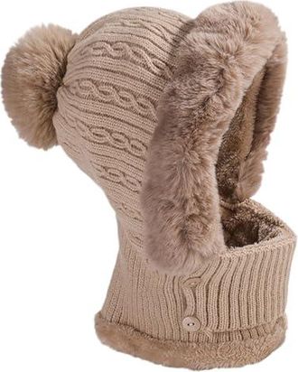 Generico Kixolazr Chapeau dhiver pour Femmes - Protection Visage Anti-Vent,Bonnet Chaud, &Eacute;charpe et Protection Faciale,pour La Dame, La Grand-M&egrave;re, La M&egrave;re, Le