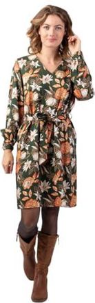 Coton Du Monde | Robe Courte Hiver Droite Manches Longues LOINA imprimé Ethnique Chic 40