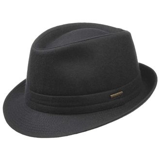 Stetson Benavides Trilby Wollhut Damen Herren Made in Italy Winter Hut Teflon-Beschichtung Herbst Winter schwarz 57 cm
