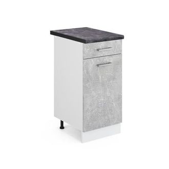 Vicco Meuble Cuisine R-Line, B&eacute;ton/Blanc, 40 cm, PT Anthracite