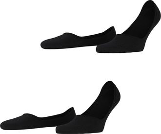 Esprit Herren Füßlinge Basic Uni Multipack M In Baumwolle unsichtbar einfarbig 2 Paar, Schwarz Black 3000, 43-46