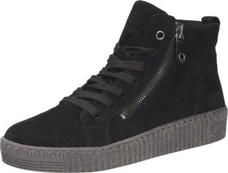 Gabor Samtiger Schn&uuml;rstiefel - - Shoes - Damen - Schwarzk - 42 EU