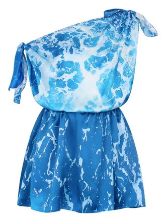 Roberto Cavalli robe longue à design asymétrique - Bleu