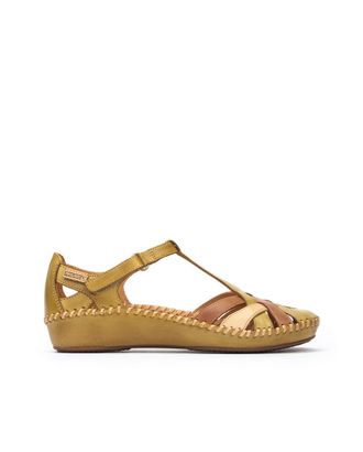 Pikolinos Halboffene Schuhe in Leder P. Vallarta für Frauen Farbe Citron